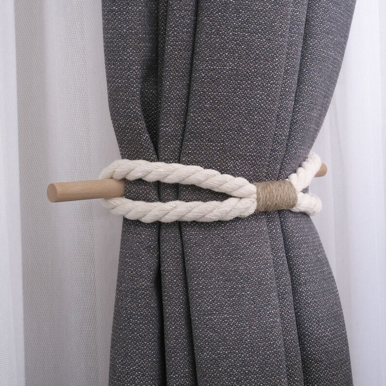 Handmade Braided Curtain Tiebacks, Farmhouse Tie Backs Rustic Holdbacks ...