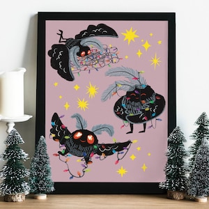 Mothman Christmas Lights Print - Etsy