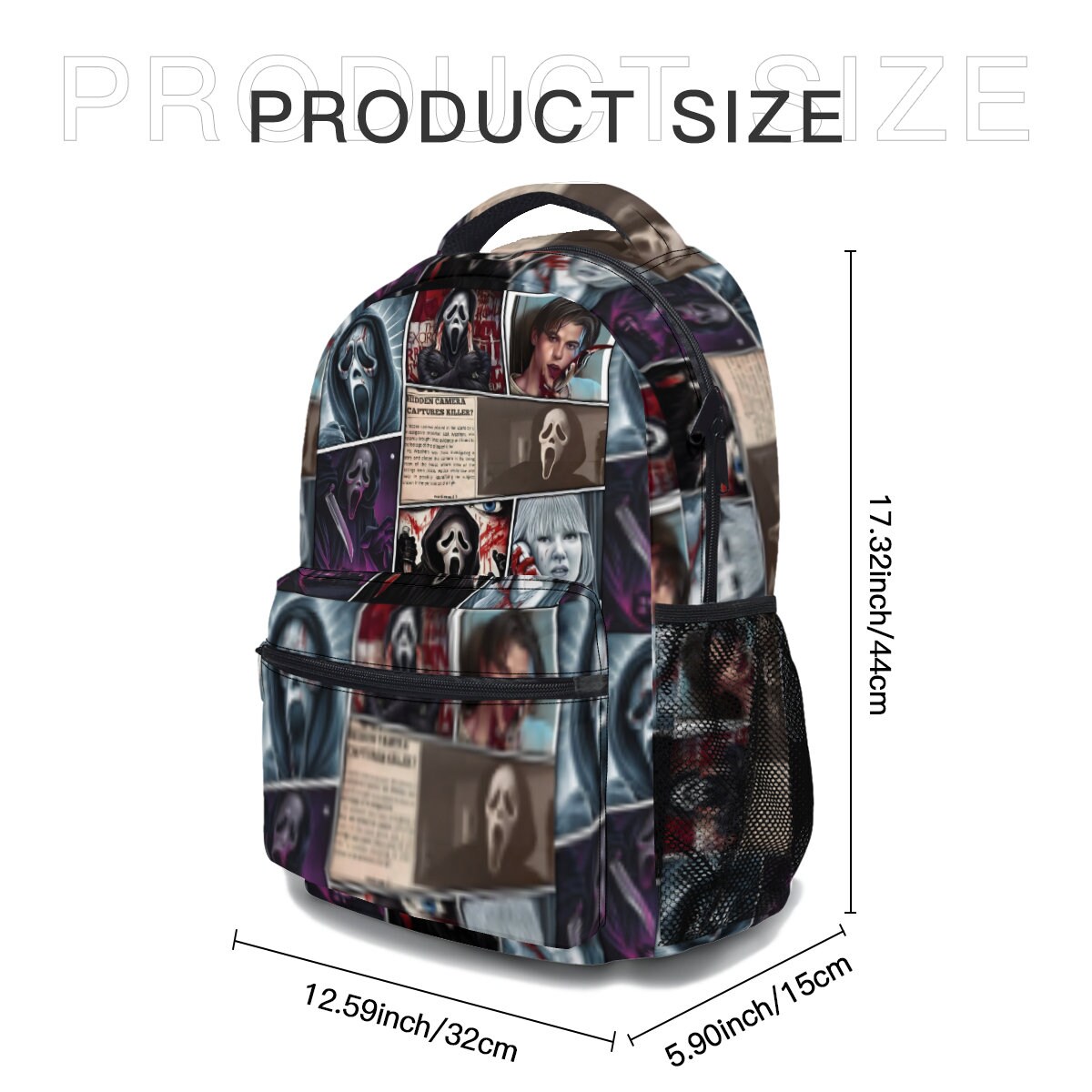 Ghostface Scream Gothic Backpack Stylish Oxford Cloth Bag for Gothic ...