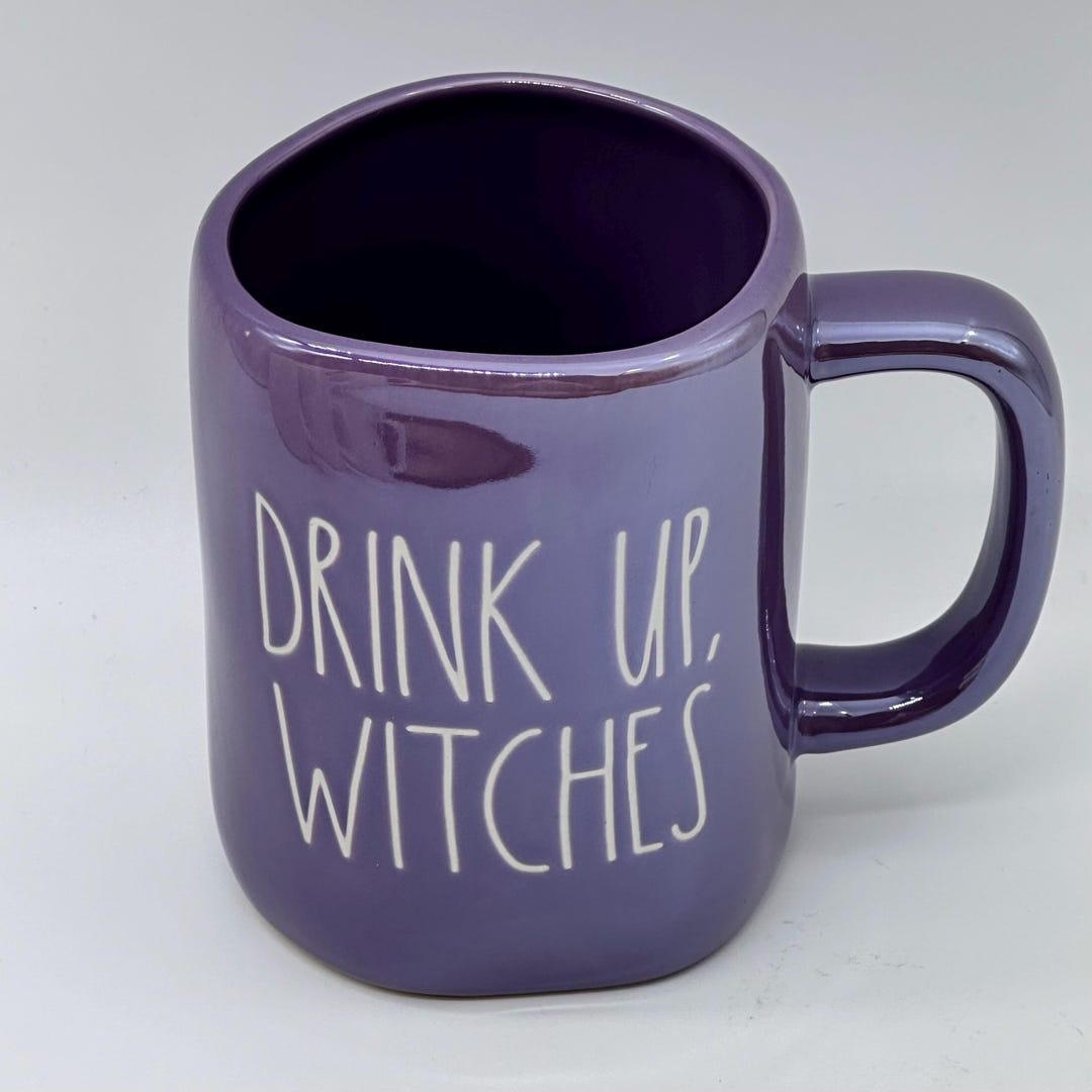 Rae Dunn DRINK UP, WITCHES Halloween Iridescent Ceramic Mug Purple - Etsy