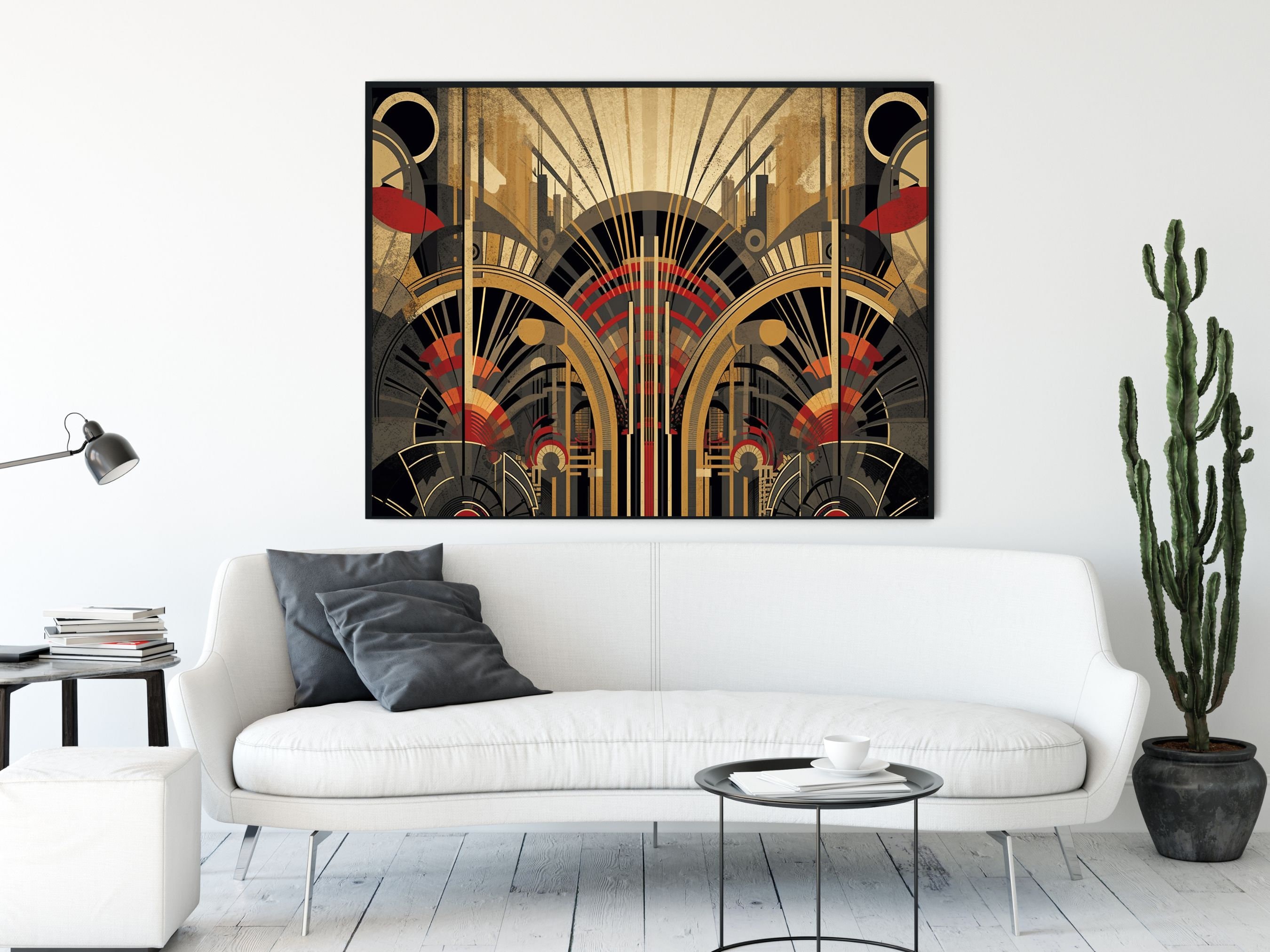 Large Horizontal Wall Art, DOWNLOADABLE Art Deco Print, Art Deco Decor ...