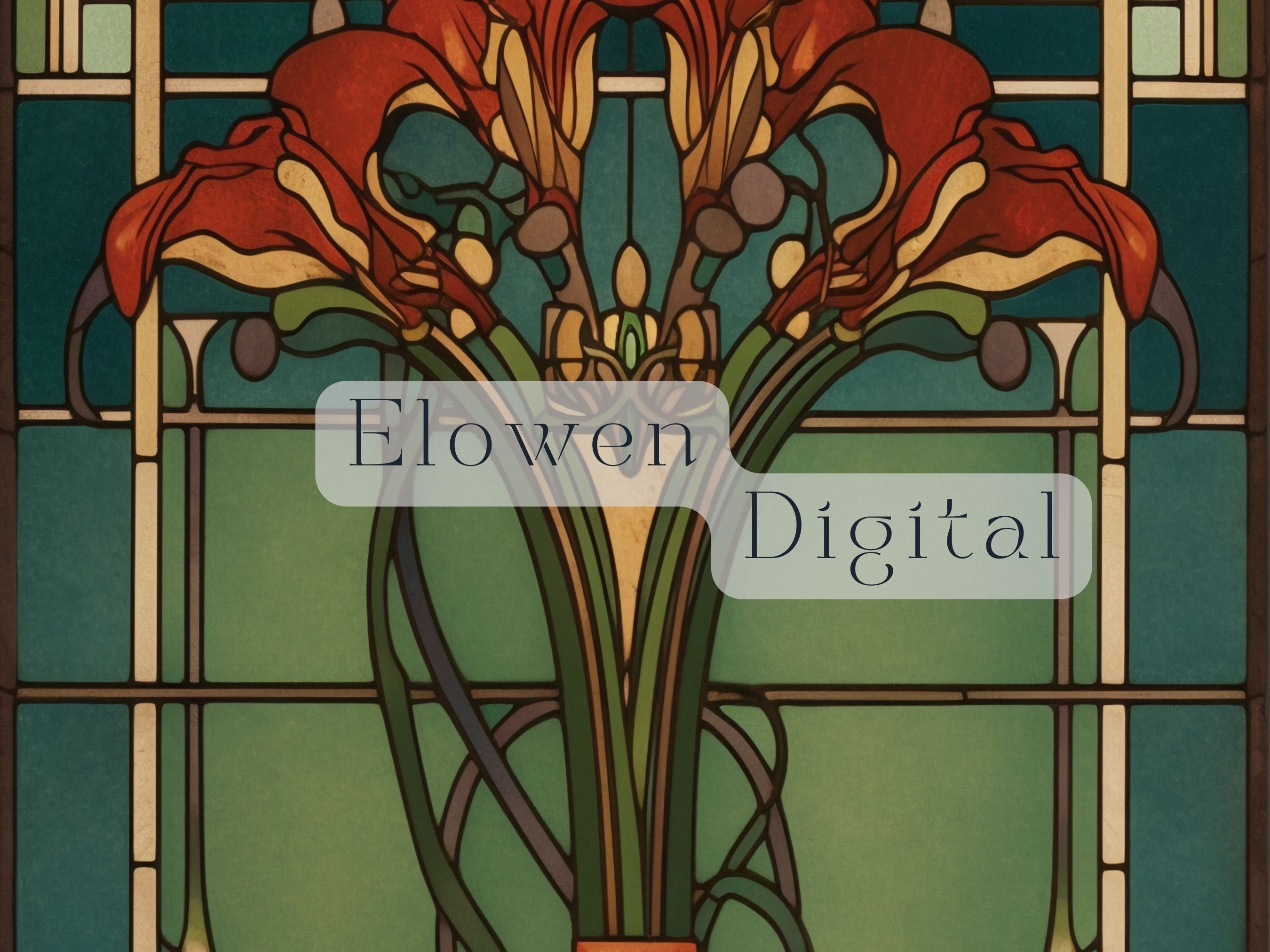 Art Deco Botanical Prints, Vintage Botanical Prints, Red Lily Art Deco ...