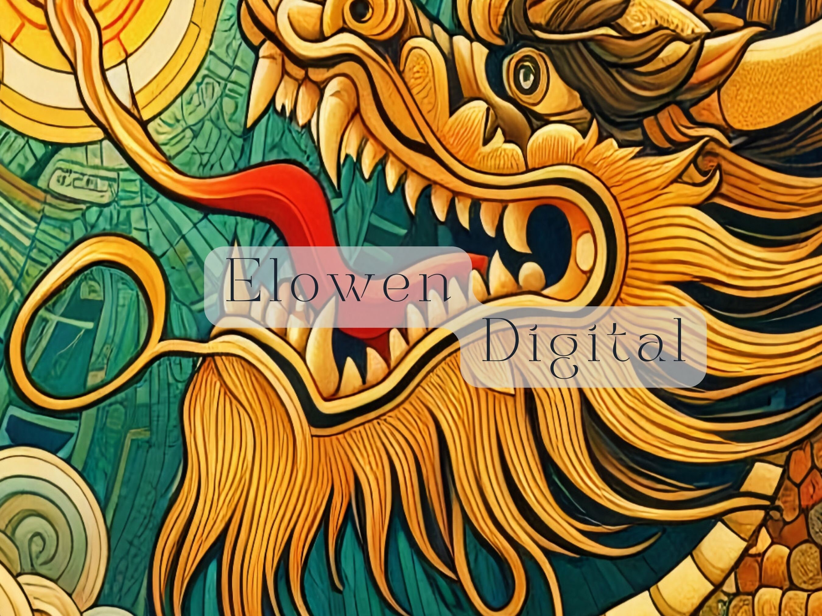 Colorful Wall Art Dragon, Chinese New Year 2024 Year of the Dragon ...