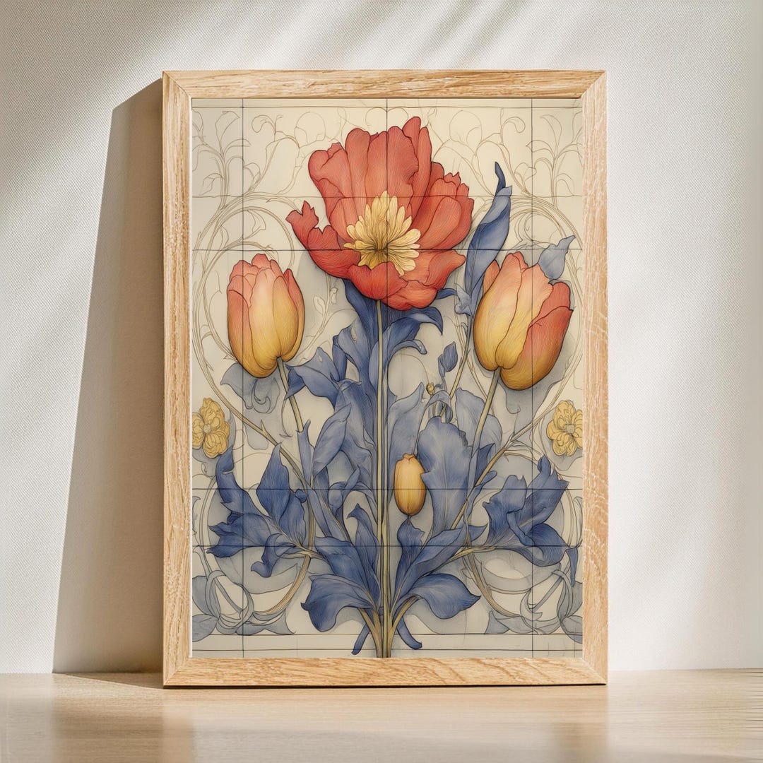 Vintage Artwork William Morris Decor Print, Art Nouveau Wall Art With ...