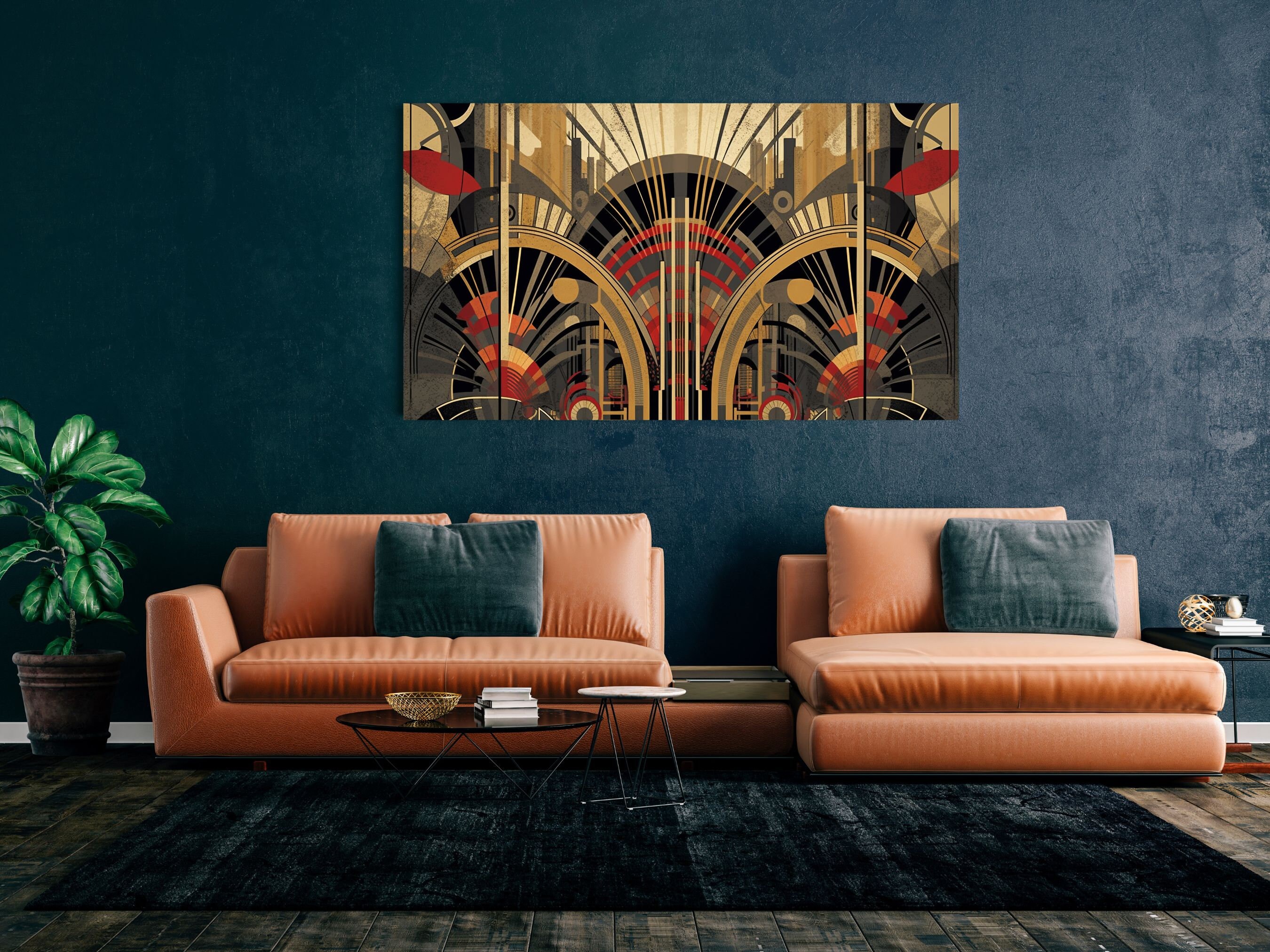 Large Horizontal Wall Art, DOWNLOADABLE Art Deco Print, Art Deco Decor ...