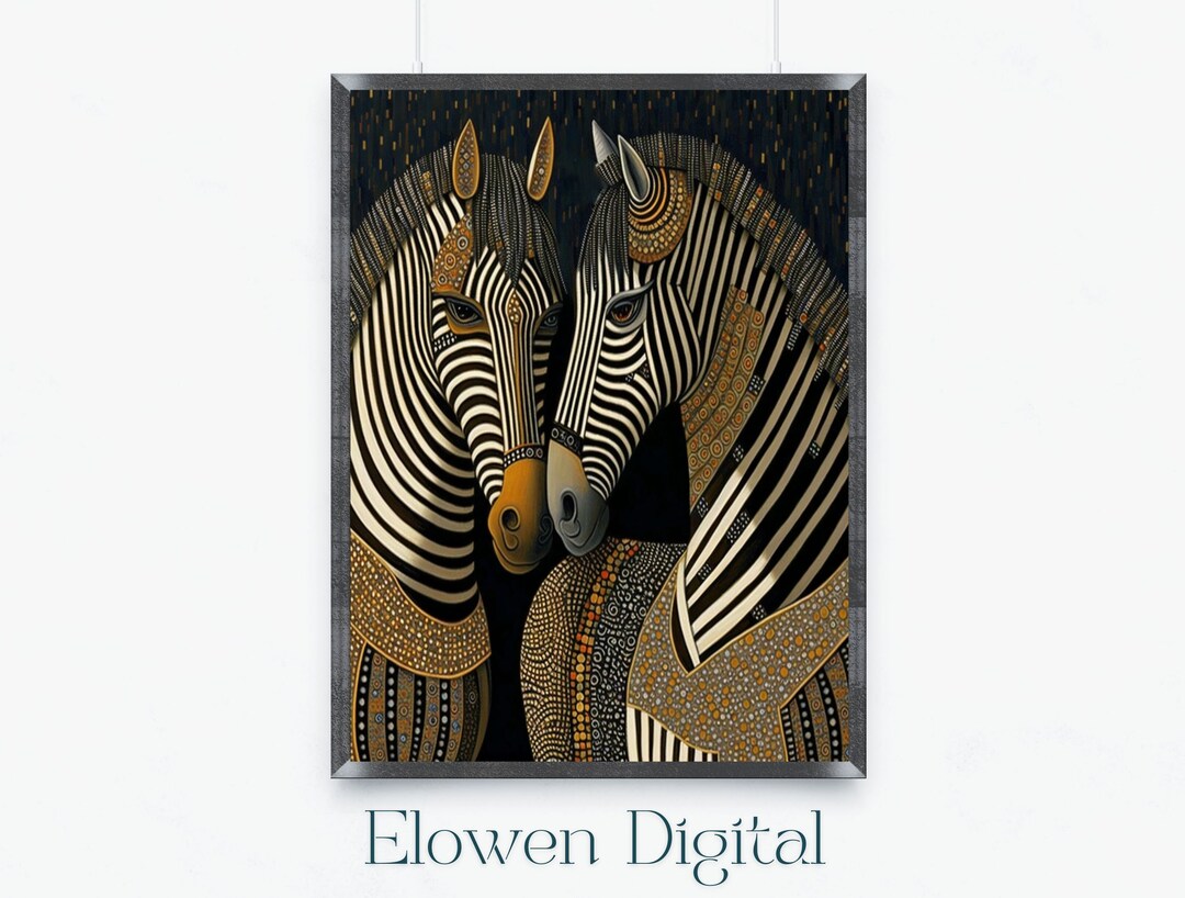 Art Deco Zebra Print, Printable Wall Art Zebra Decor, Safari Animal ...