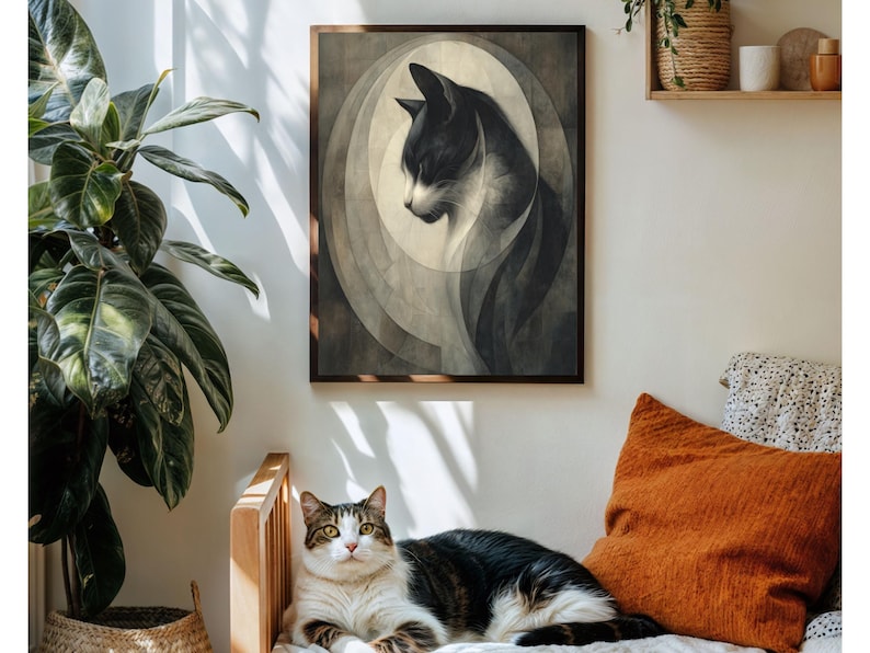 Cat Gifts: Tuxedo Cat Portrait Wall Art - Etsy
