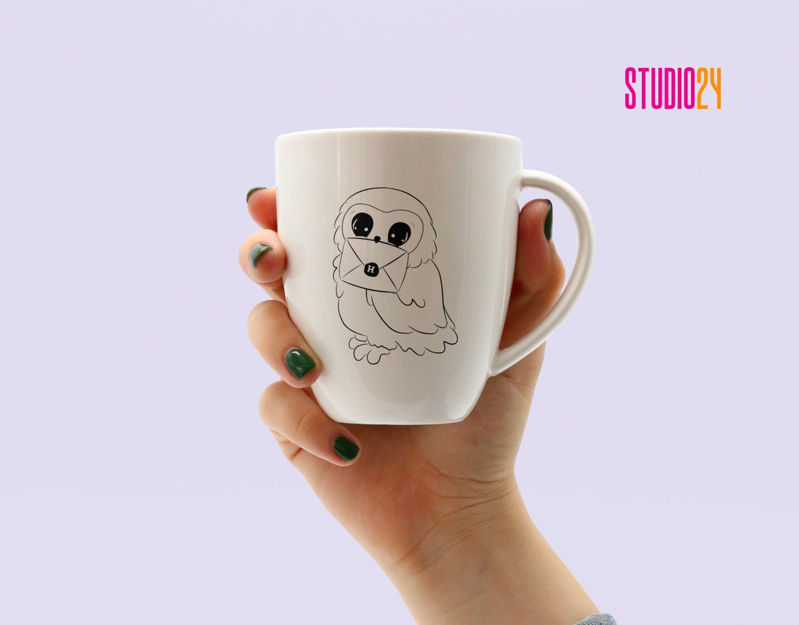 Hedwig Snowy Owl Outline SVG, PNG, JPEG for Digital Download - Etsy