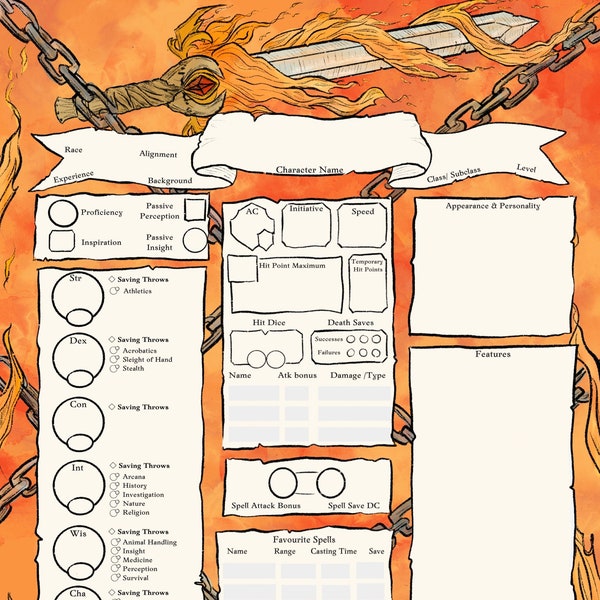 Dnd 5e Paladin Character Sheet - Etsy