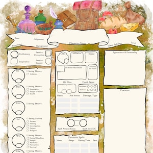 Adventuring Gear Dnd Character Sheet / Dnd Character Sheet PDF ...