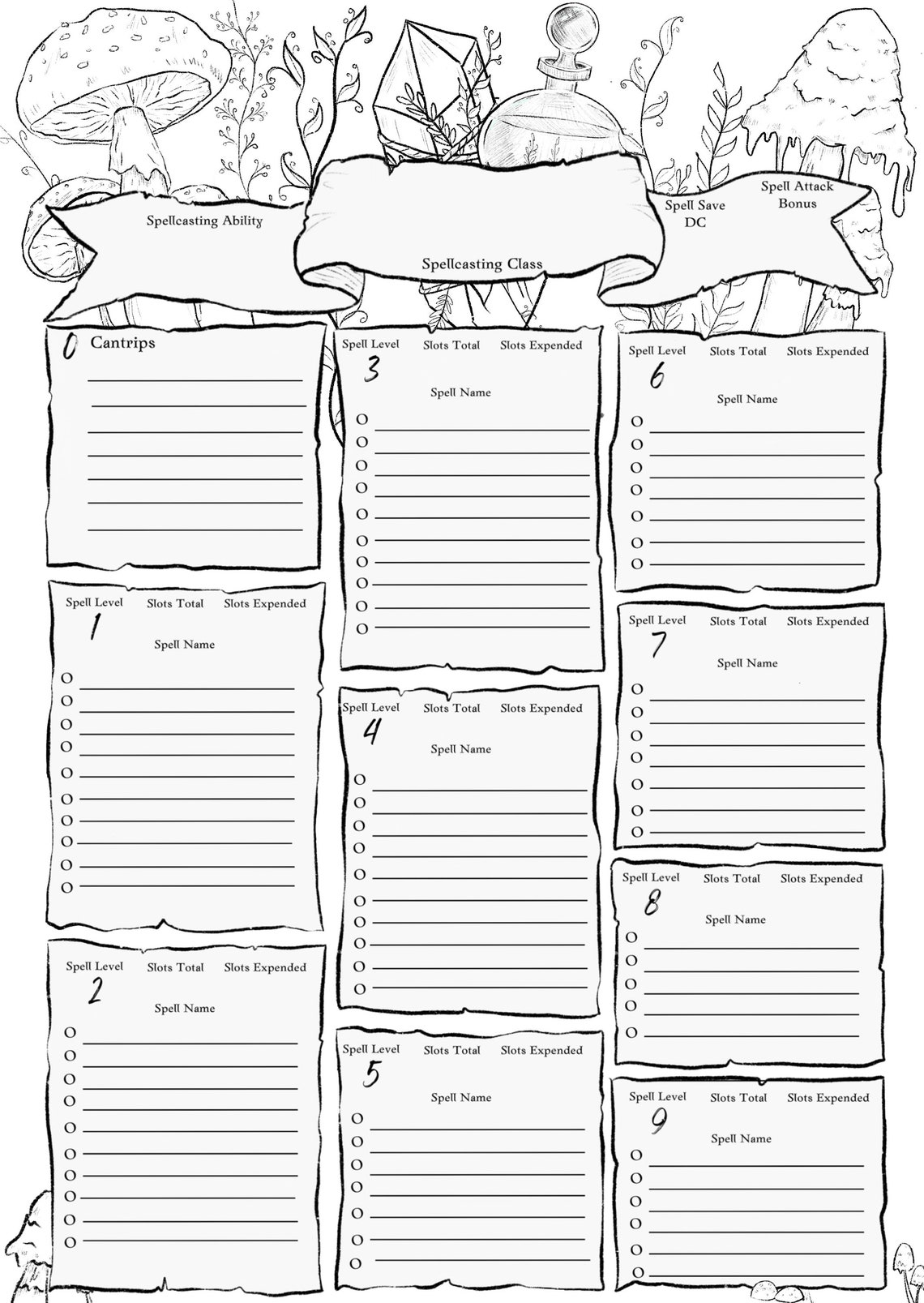 Mushroom Forest / Dnd Character Sheet / Dnd Druid Character - Etsy UK