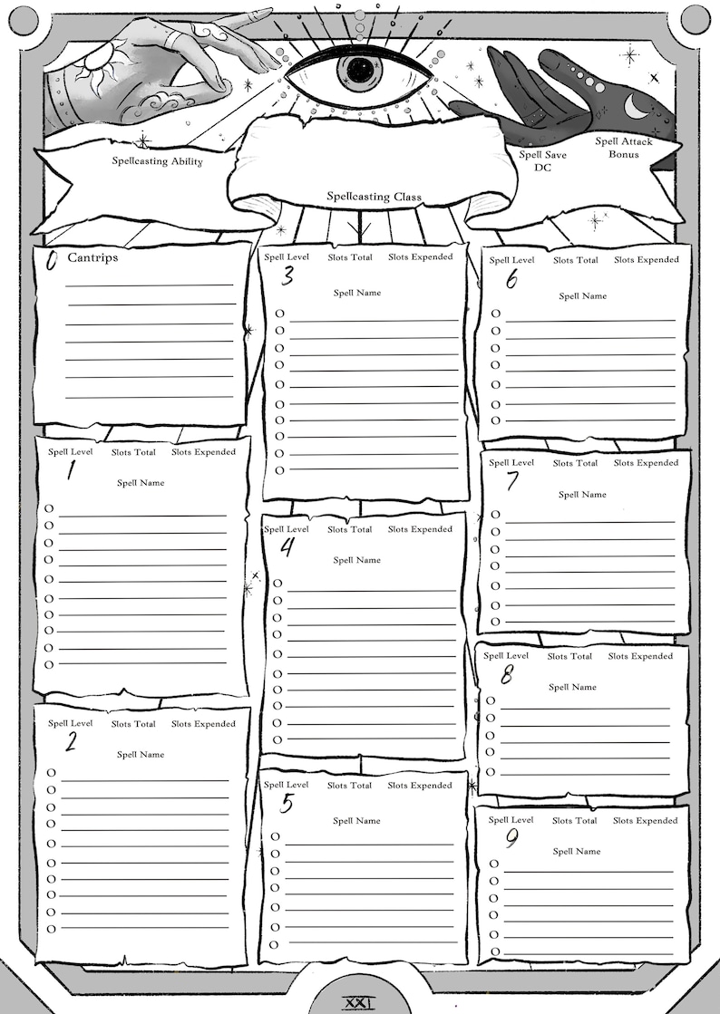 Cosmic Monk Dnd 5e Character Sheet: Illustrated PDF Journal - Etsy