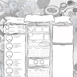 Tinkerer / Artificer Dnd Character Sheet 5e / Artificer Character Sheet ...