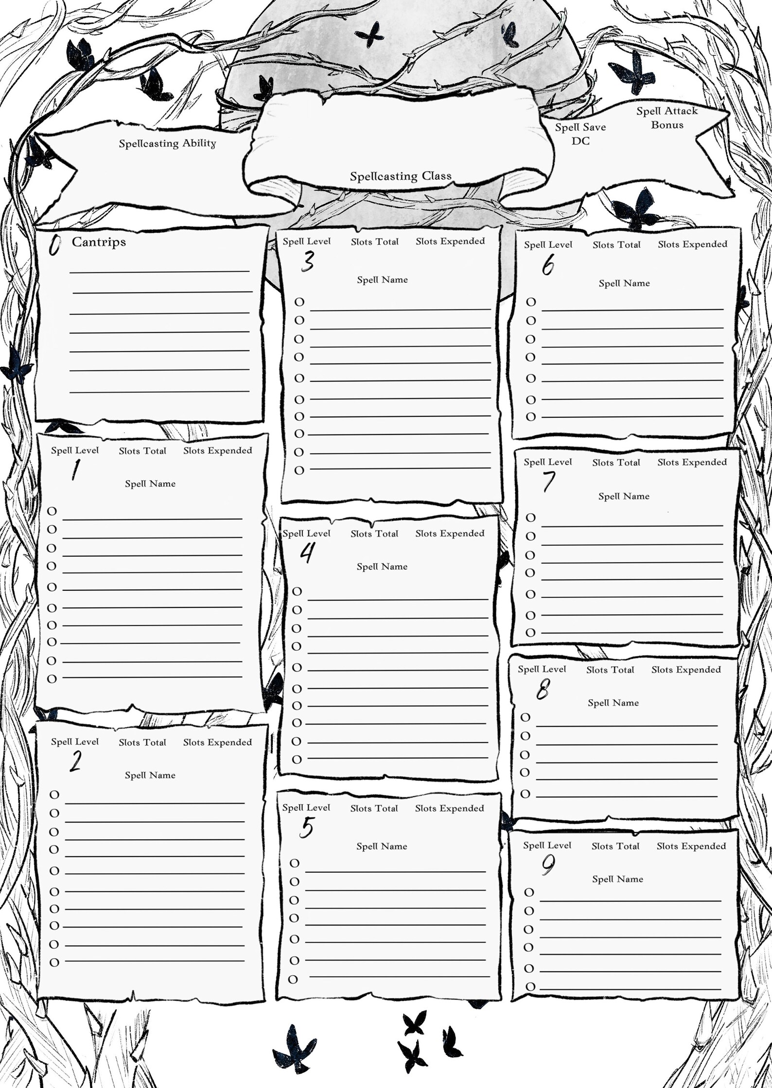 Lunar Fey / Dnd Character Sheet PDF / 5e Character Sheet Druid Dnd ...