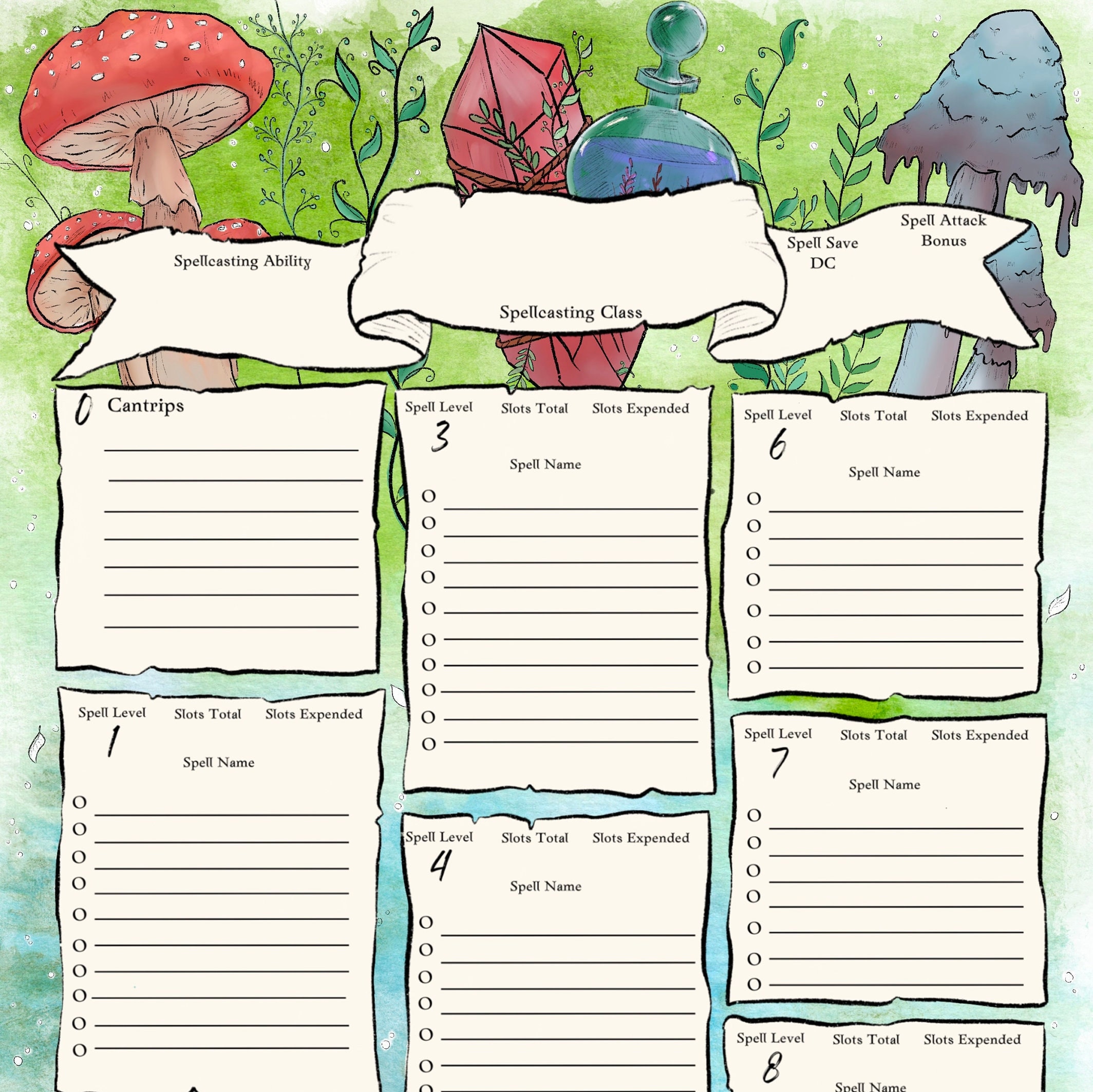 Mushroom Forest / Dnd Character Sheet / Dnd Druid Character - Etsy UK