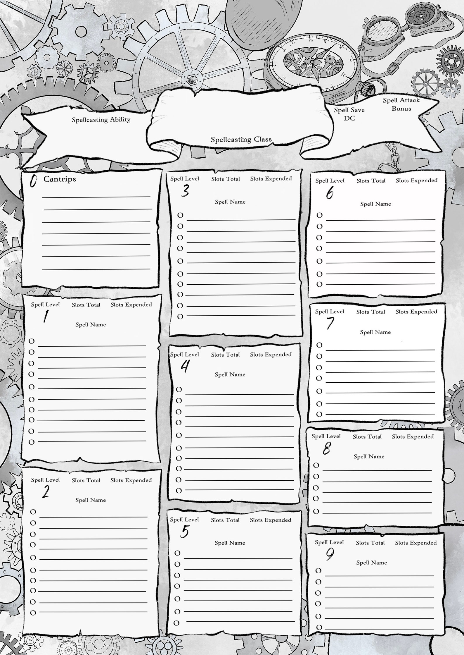 Tinkerer / Artificer Dnd Character Sheet 5e / Artificer Character Sheet ...