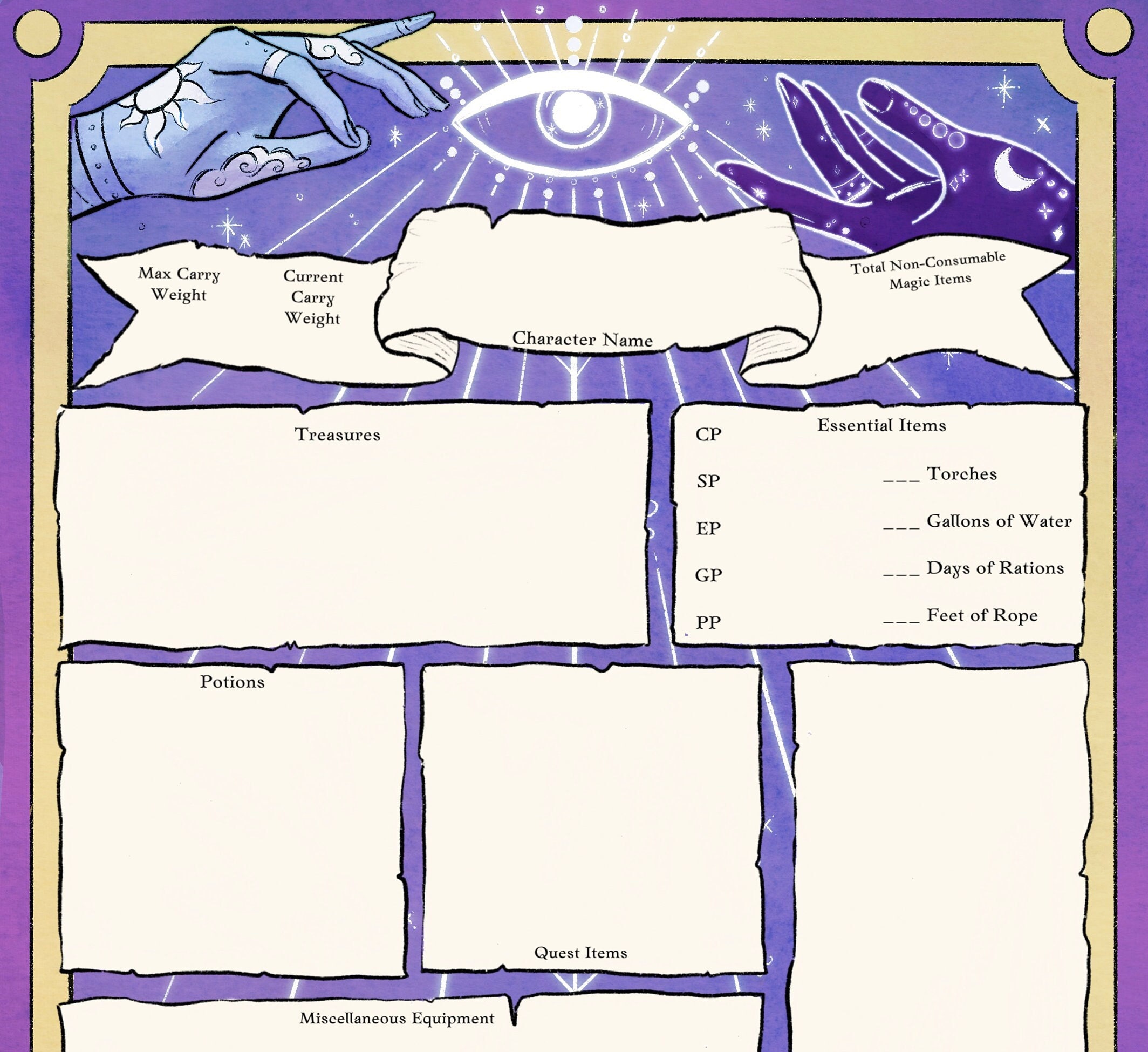 Cosmic Monk Dnd 5e Character Sheet: Illustrated PDF Journal - Etsy