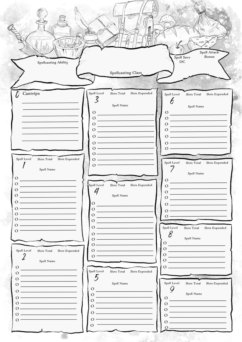 Adventurer Dnd Character Sheet PDF / Dnd Character Journal / - Etsy ...
