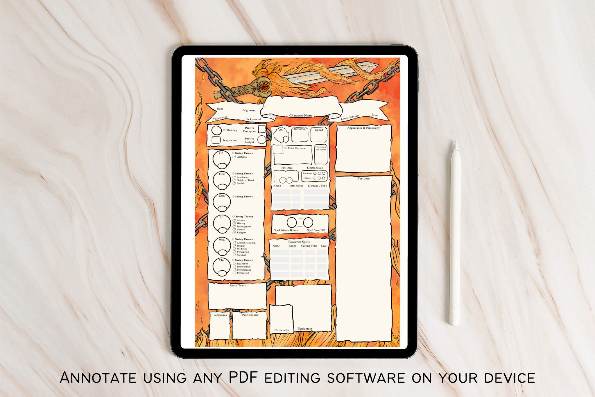 Inferno / Dnd Character Sheet PDF / Dnd 5e Character Sheet Druid Dnd ...