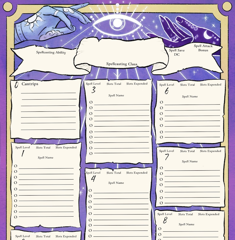 Cosmic Monk Dnd 5e Character Sheet: Illustrated PDF Journal - Etsy ...