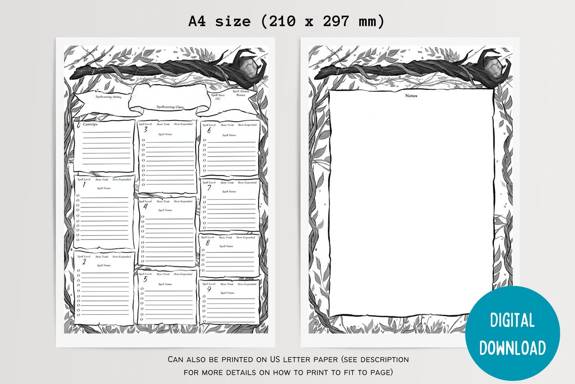 Secret Grove Dnd 5e Character Sheet: Hand-illustrated RPG Journal (PDF ...