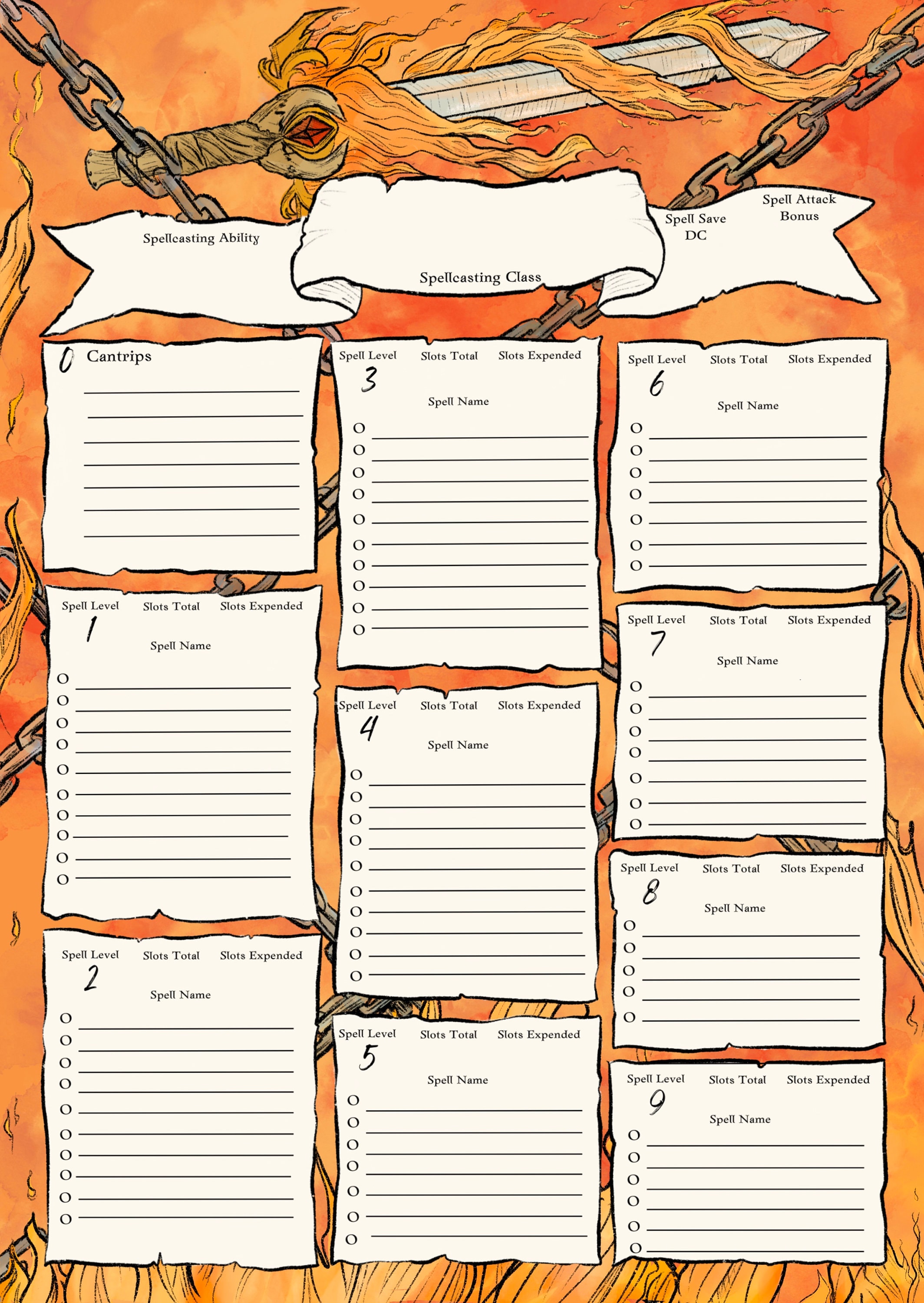 Inferno / Dnd Character Sheet PDF / Dnd 5e Character Sheet Druid Dnd ...