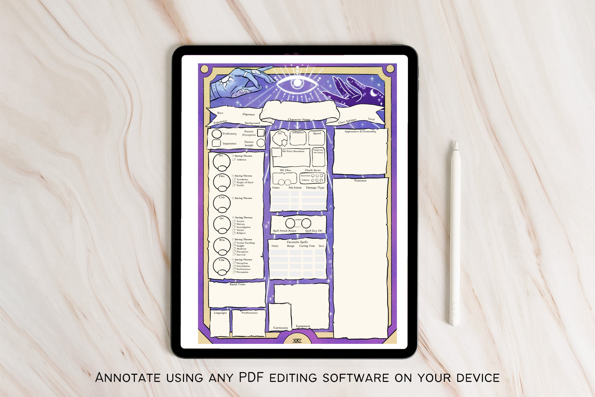 Cosmic Monk Dnd 5e Character Sheet: Illustrated PDF Journal - Etsy