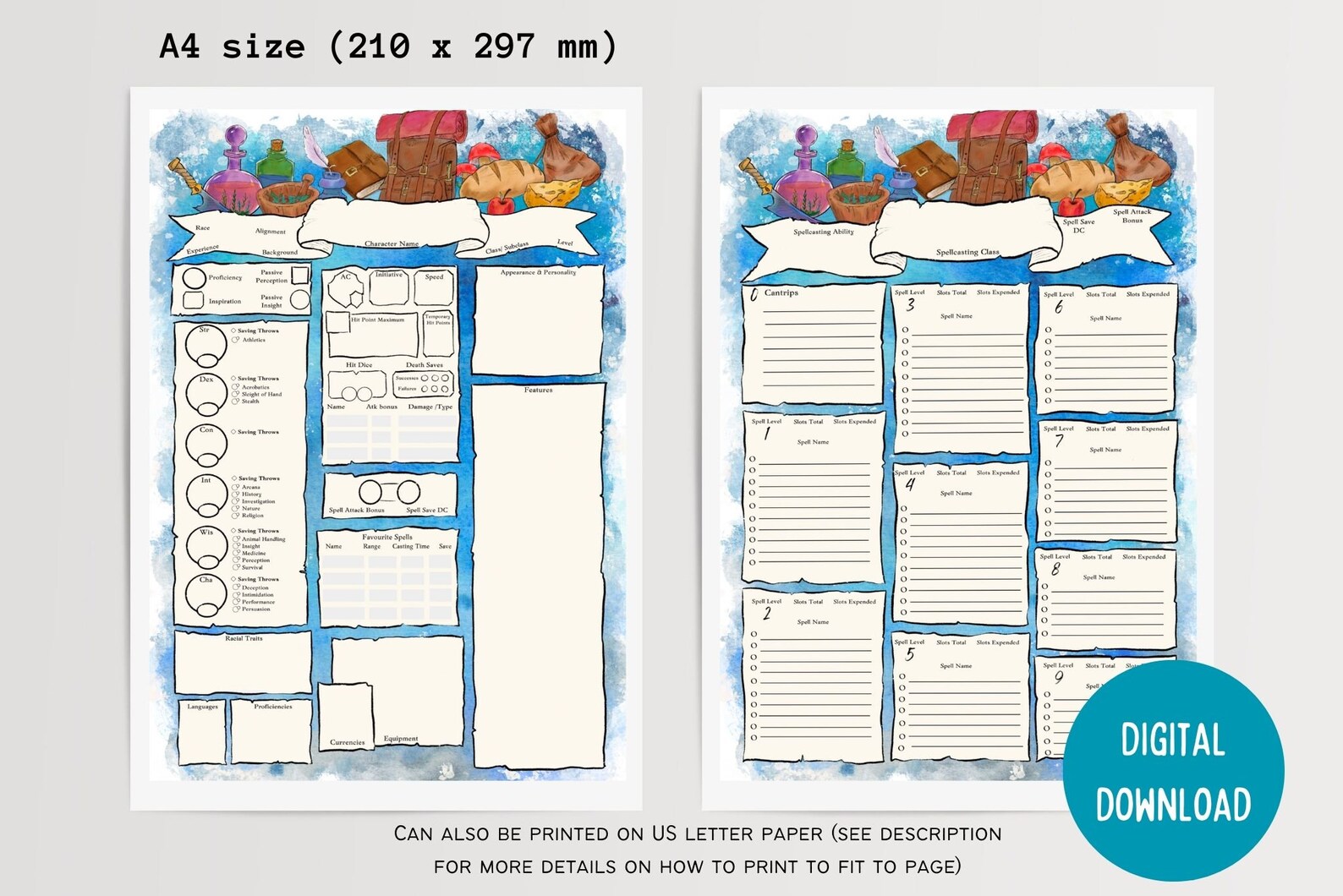 Adventuring Gear Dnd Character Sheet / Dnd Character Sheet PDF ...