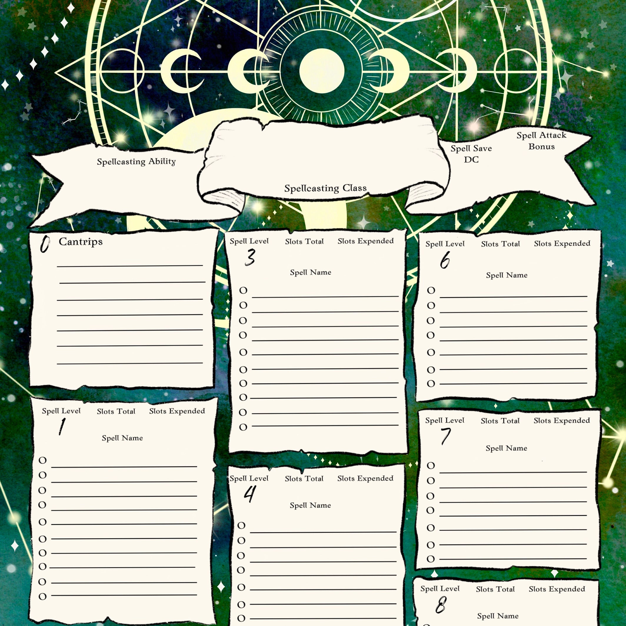 Celestial Skies / Dnd Character Sheet PDF / Dnd Character - Etsy
