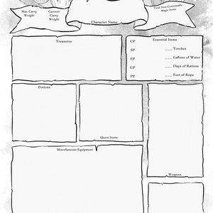 Adventuring Gear Dnd Character Sheet / Dnd Character Sheet PDF ...