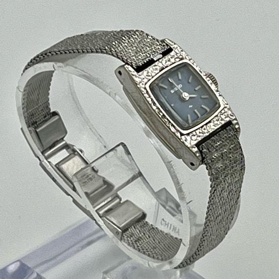Seiko Vintage Petite Rectangular Mechanical Silver an… - Gem