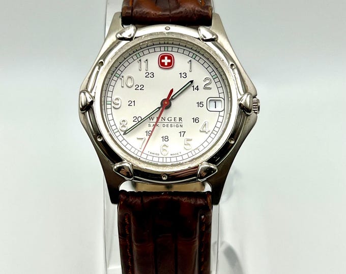Vintage Mens Wenger SAK Design 90’s White Gold and Silver Tones 36mm ...