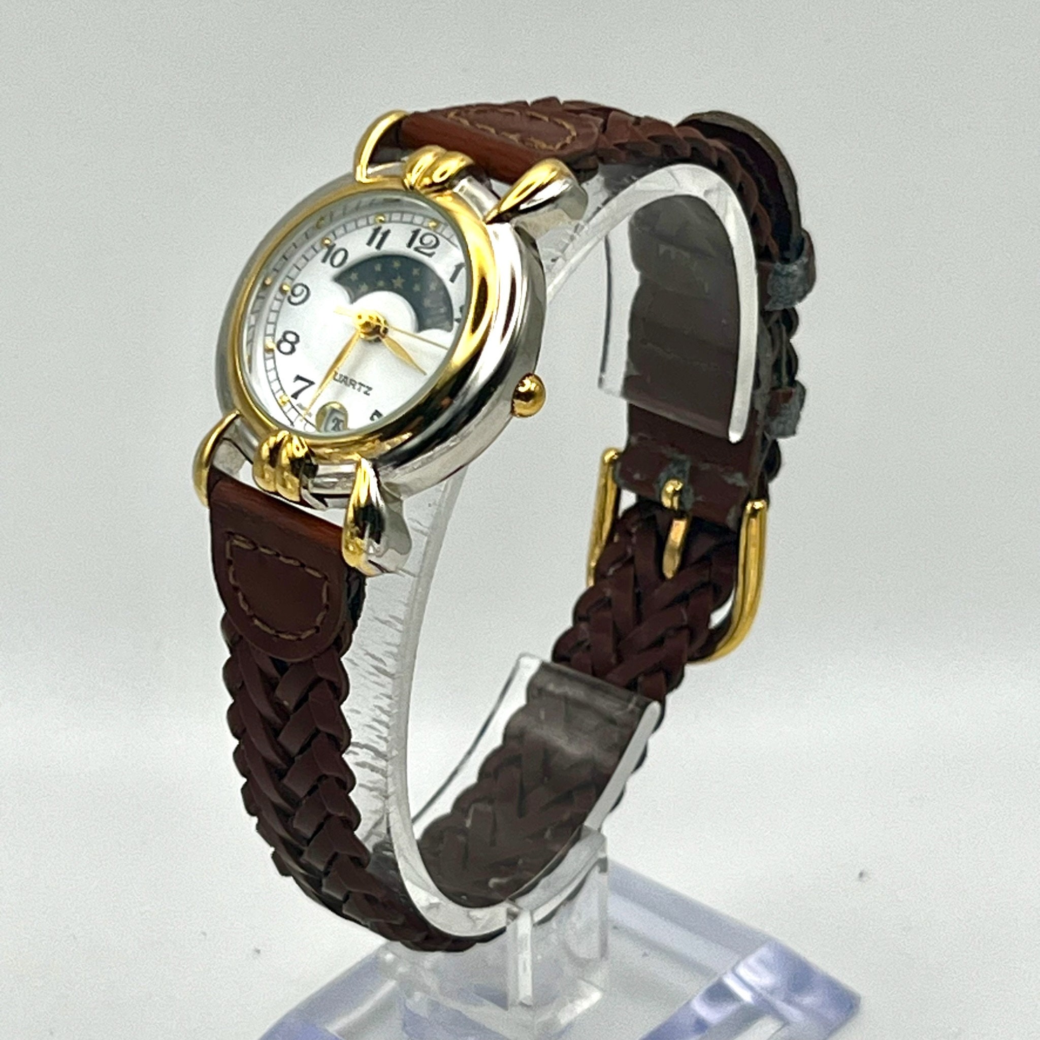 Vintage Avon Moon Phase Brown Leather Strap Watch Working - Etsy