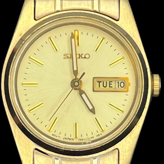 Seiko Vintage Ladies 90s Classic Round Gold tone Watc… - Gem