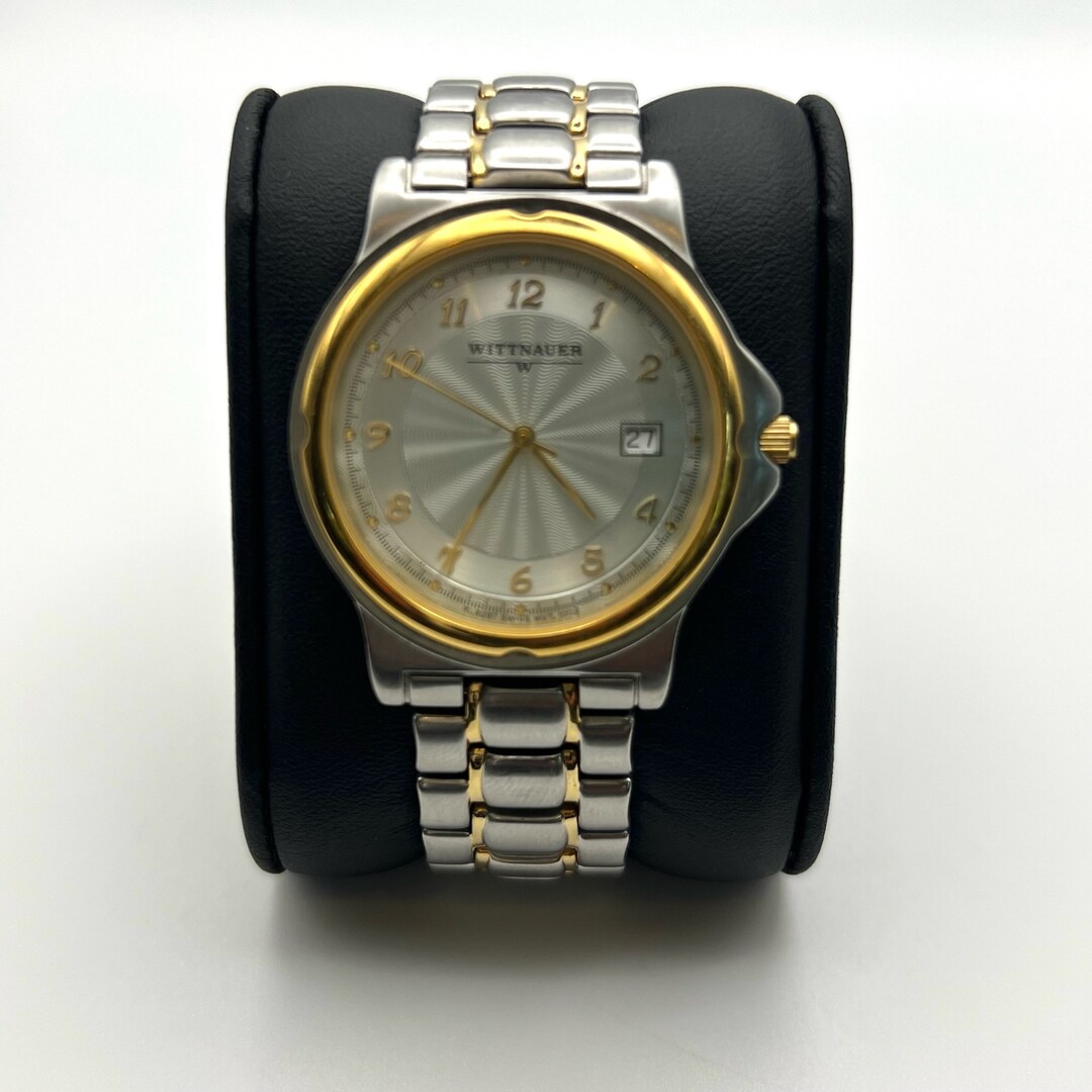 Wittnauer Vintage Mens Swiss Made Quartz Silver Gold Tones Watch ...