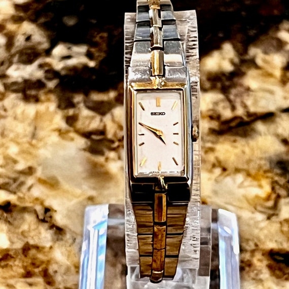seiko vintage rectangular gold - Gem