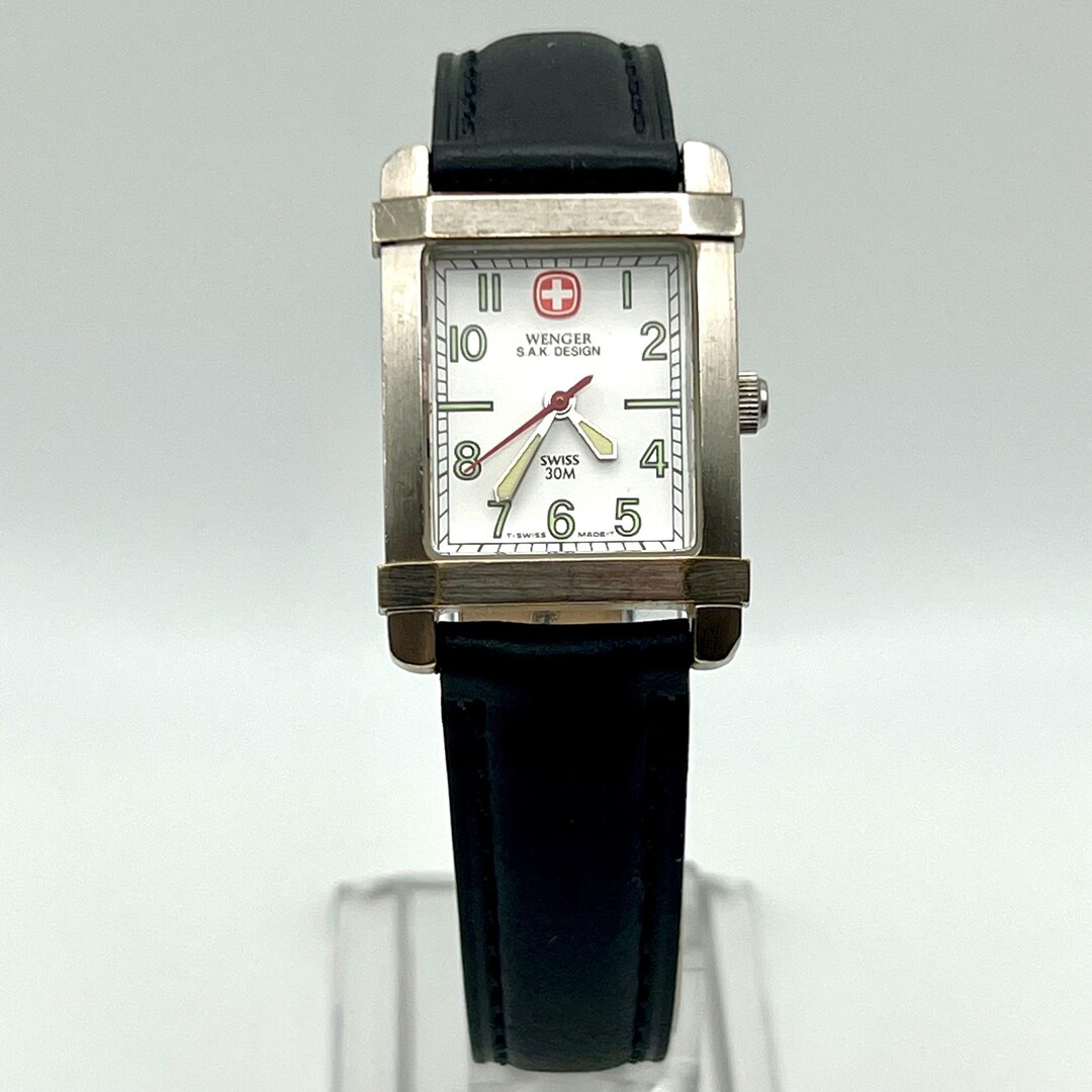 Wenger Swiss Army Ladies 90's SAK Design Tank Silver White New Leather ...