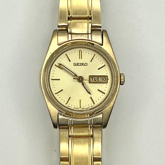 Seiko Vintage Ladies 90s Classic Round Gold tone Watc… - Gem
