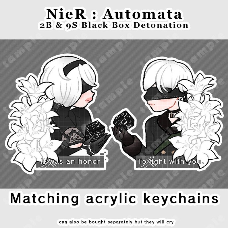 Nier Automata 2B & 9S Matching 2.5 Epoxy Keychains - Etsy
