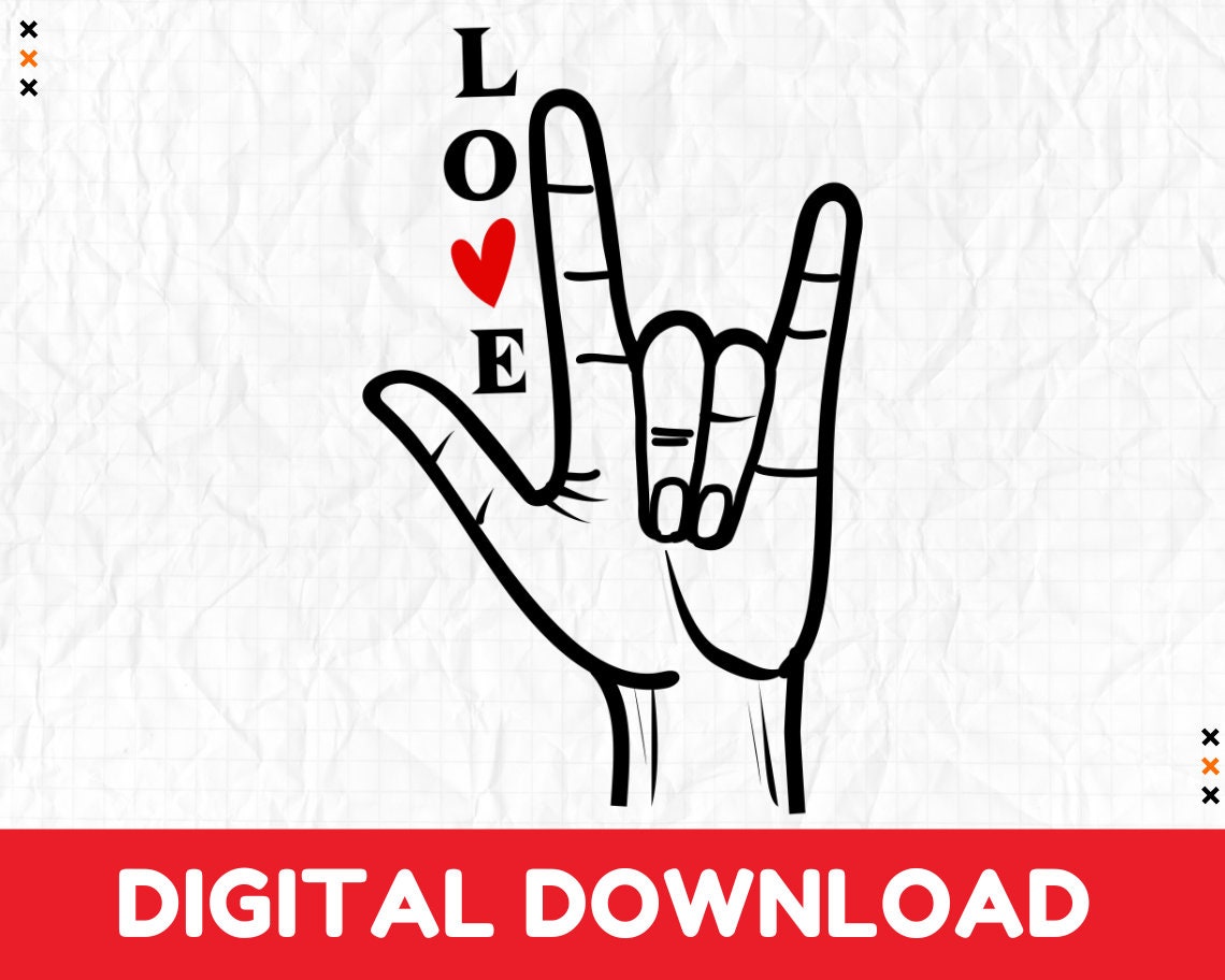 Asl Love Sign Svg, Sign Language Svg, I Love You Asl Svg, Love Sign Svg ...