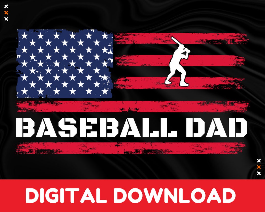 American Flag Baseball Dad Father's Day, Baseball Dad Svg, Baseball Bat ...