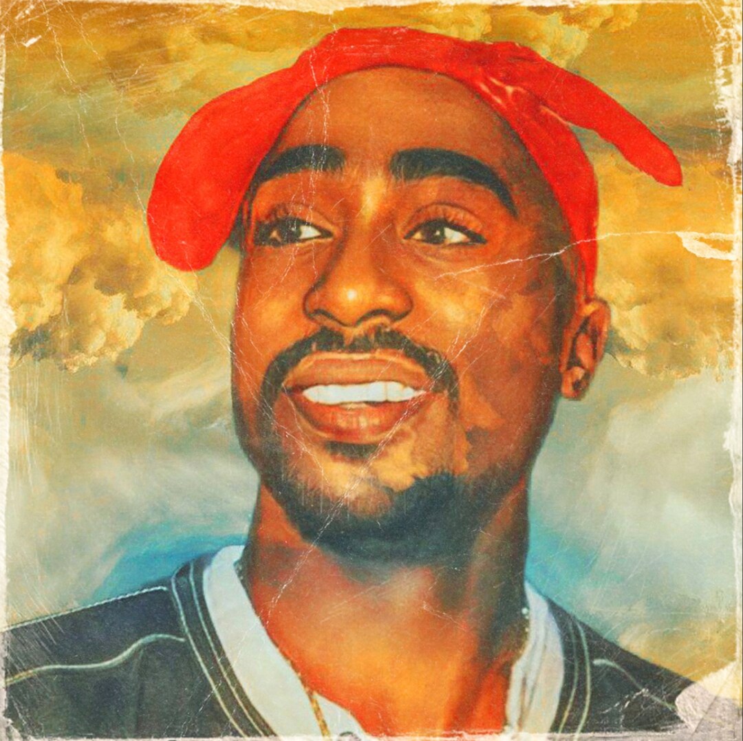 Tupac Shakur Black Art Physical Print Wall Art Black Man Black Owned ...