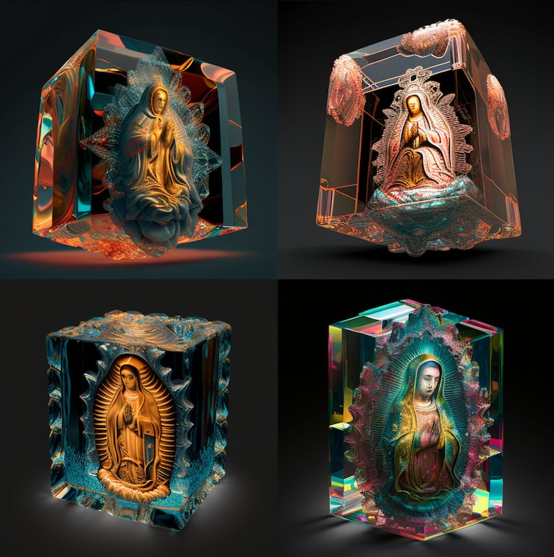 Virgen De Guadalupe | Digital Art | 3D Cube | Crystallize | Printed Art ...