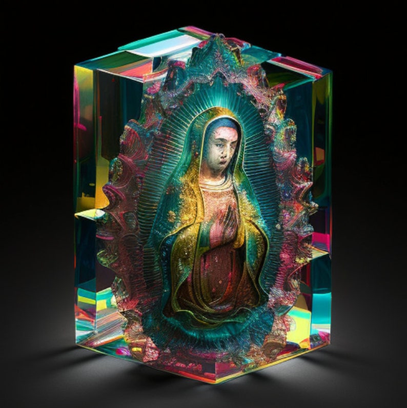 Virgen De Guadalupe | Digital Art | 3D Cube | Crystallize | Printed Art ...