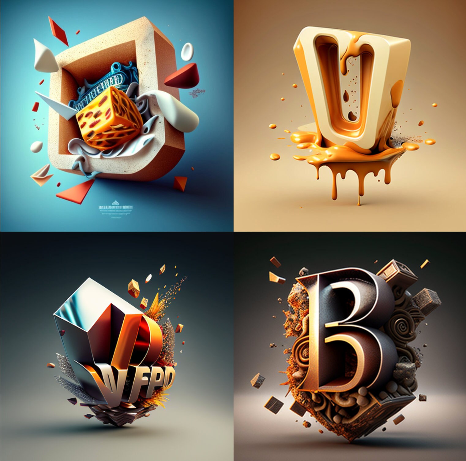 3D Abstract Letter Art | 3D Lettering Masterpiece | 3D Typography ...