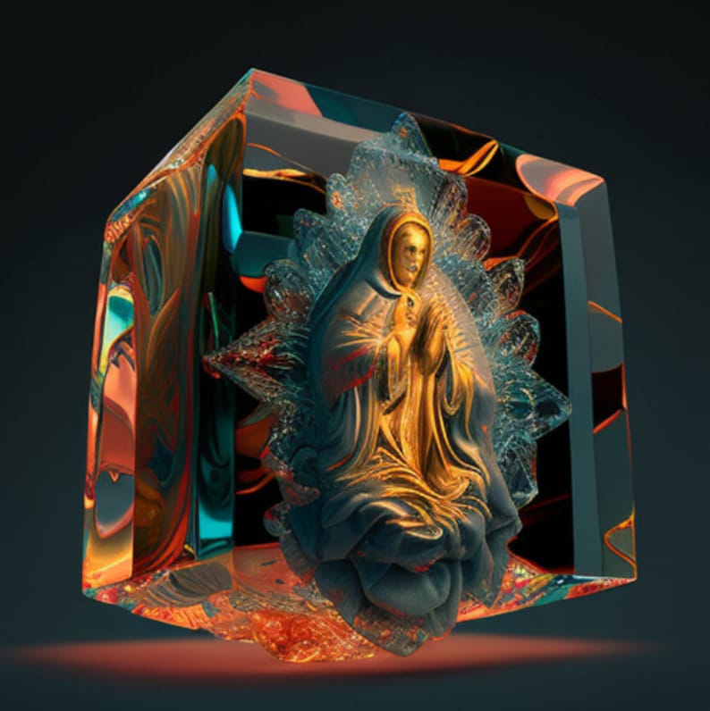 Virgen De Guadalupe | Digital Art | 3D Cube | Crystallize | Printed Art ...
