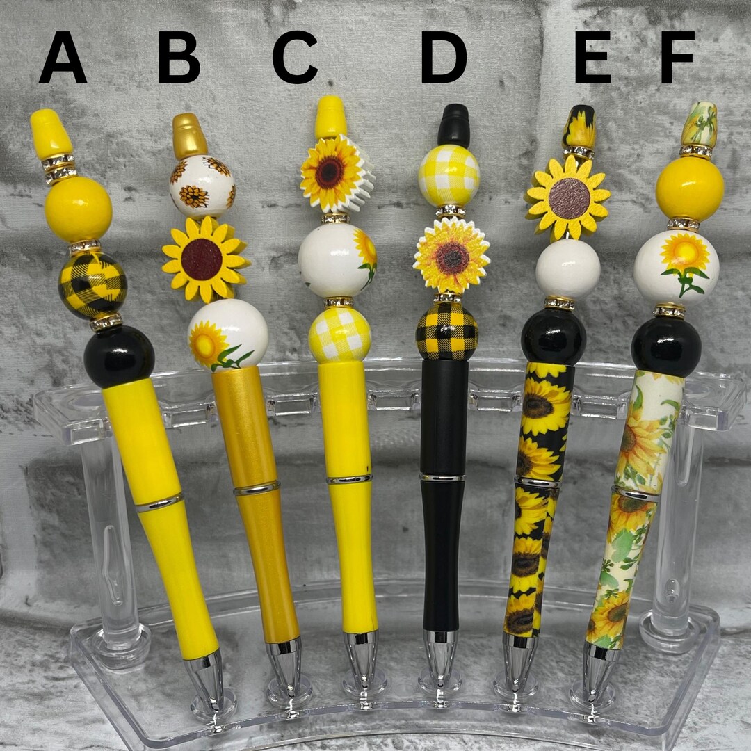 Sunflower Beaded Pens, Secretary Gifts, Beaded Pens, Sunflower Gifts - Etsy