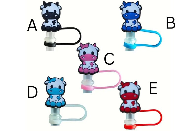 Cow Straw Topper, Cow Straw Accessories, Straw Covers, Straw Charms ...