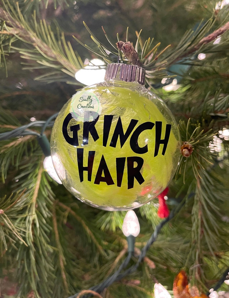 Grinch Hair Flat Ornament, Grinch, Christmas Ornament, Grinch Ornament ...