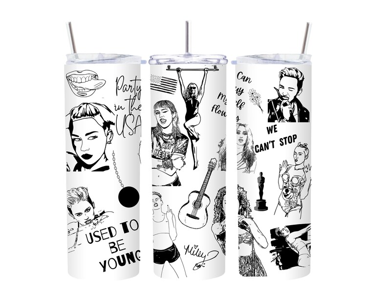 Miley Cyru Tumbler Wrap, Laser Tumbler Files, Laser Wrap, Miley Tumbler ...
